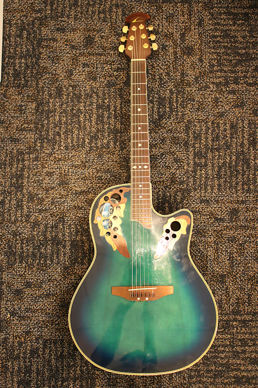 Ovation Celebrity Deluxe Acoustic/Electric Guitars- Aqua | Reverb
