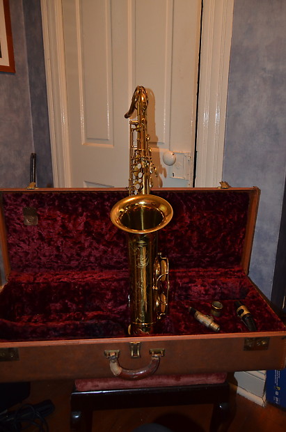 the martin tenor saxaphone elkhart ind usa 1940's Gold | Reverb