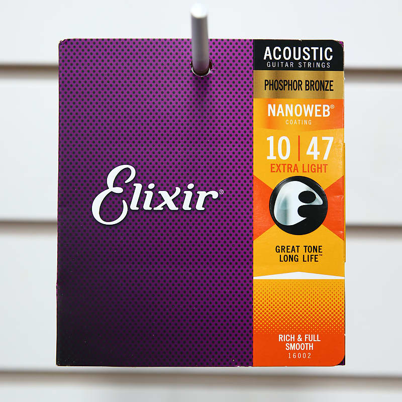 Elixir Nanoweb Phosphor Bronze Acoustic Guitar Strings - | Reverb