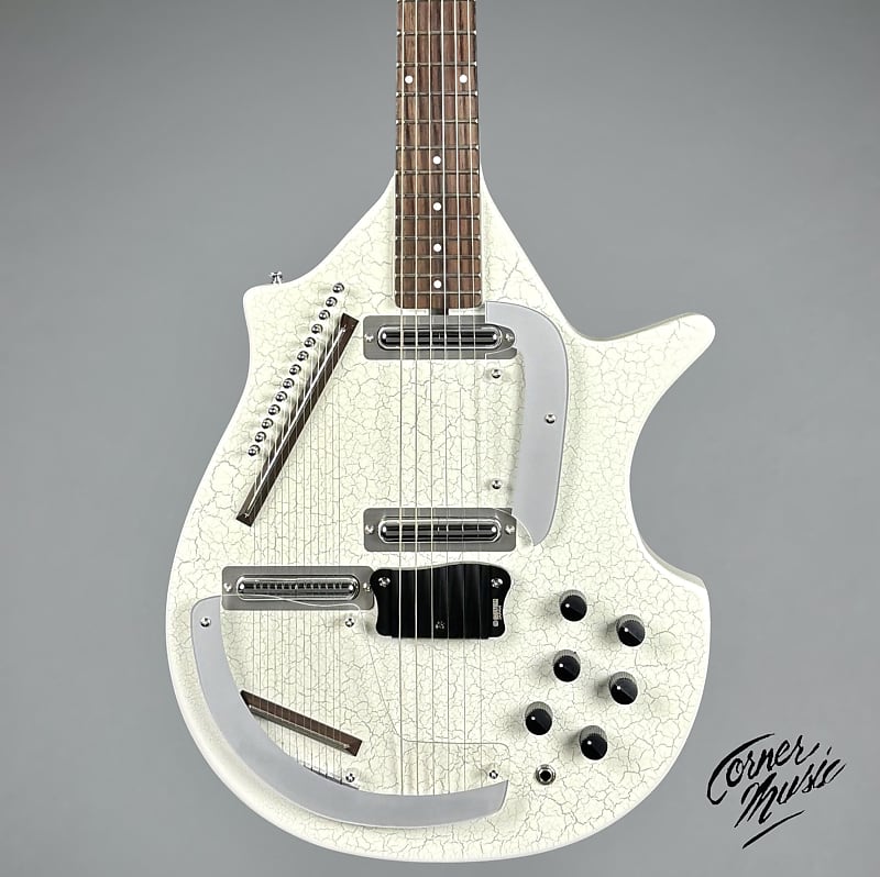 Danelectro Coral Electric Sitar 2024 - White Crackle | Reverb