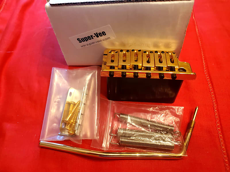 Super-Vee Bladerunner Gold Super Vee tremolo for Fender Strat | Reverb