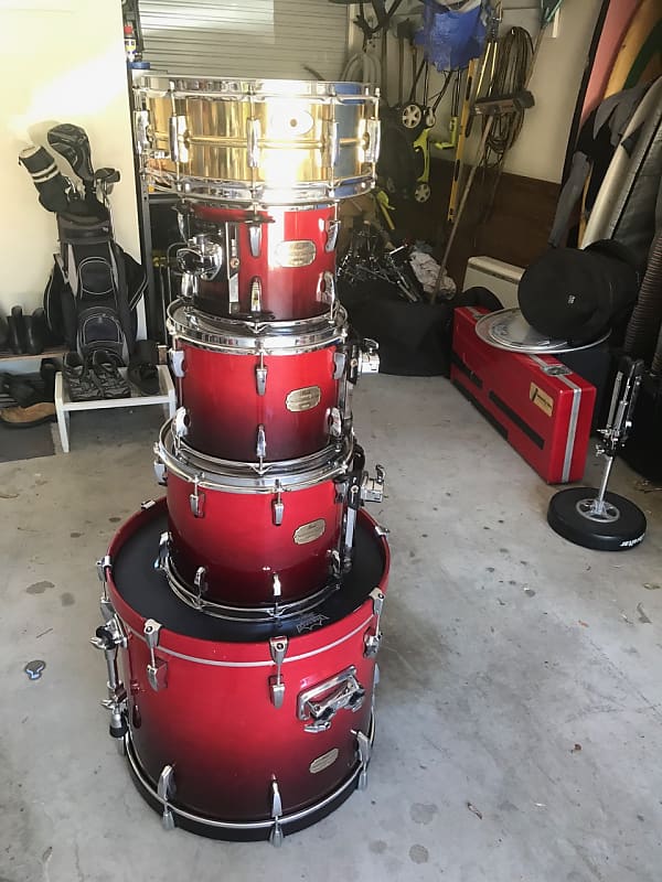 Pearl Session Custom SMX All Maple Shells And Snare Cranberry | Reverb