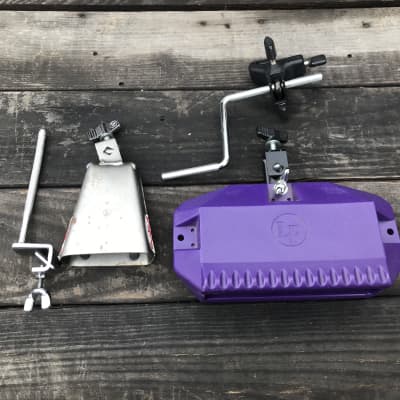 LP 4 Item Bundle Purple Jam Block, Salsa Cow Bell, Clamp(x2) | Reverb