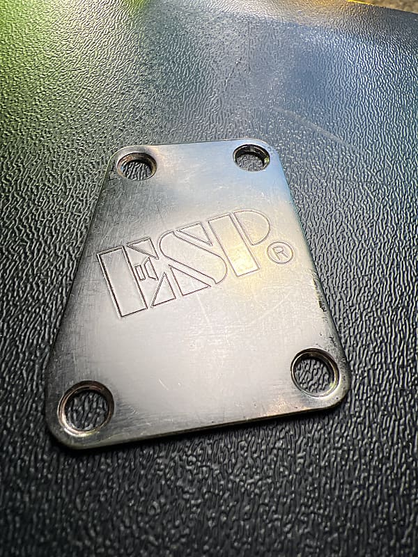 Esp Neck plate Nickel metal | Reverb