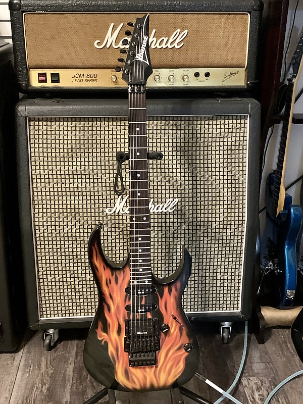 1987 Vintage Ibanez RG560 Custom Flame Graphic RG Prestige | Reverb