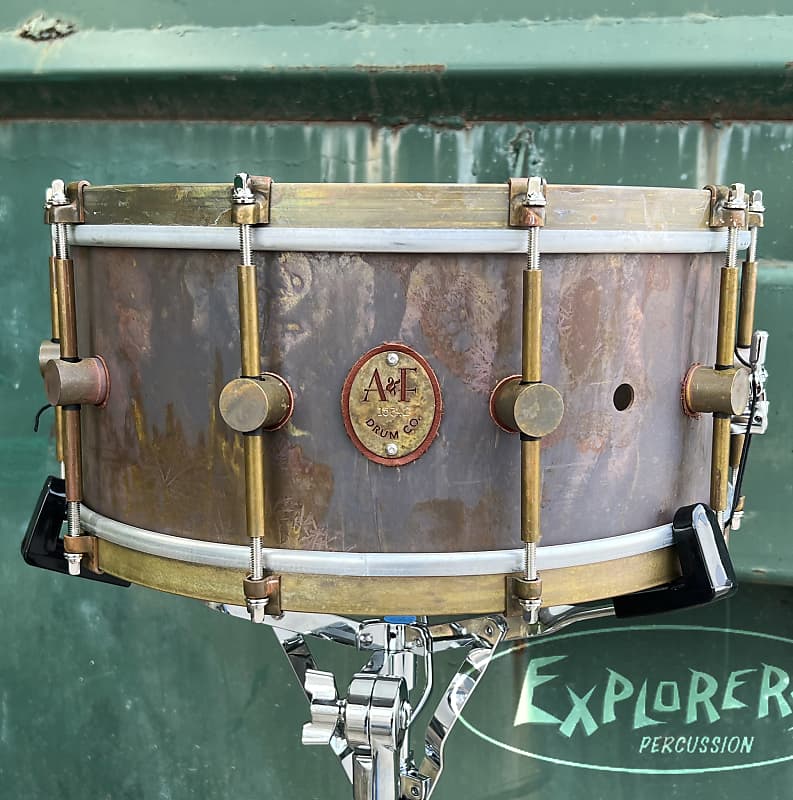 A&F Drum Co. Snare Drum 6.5x14 Raw Brass Shell w/ Raw Brass | Reverb