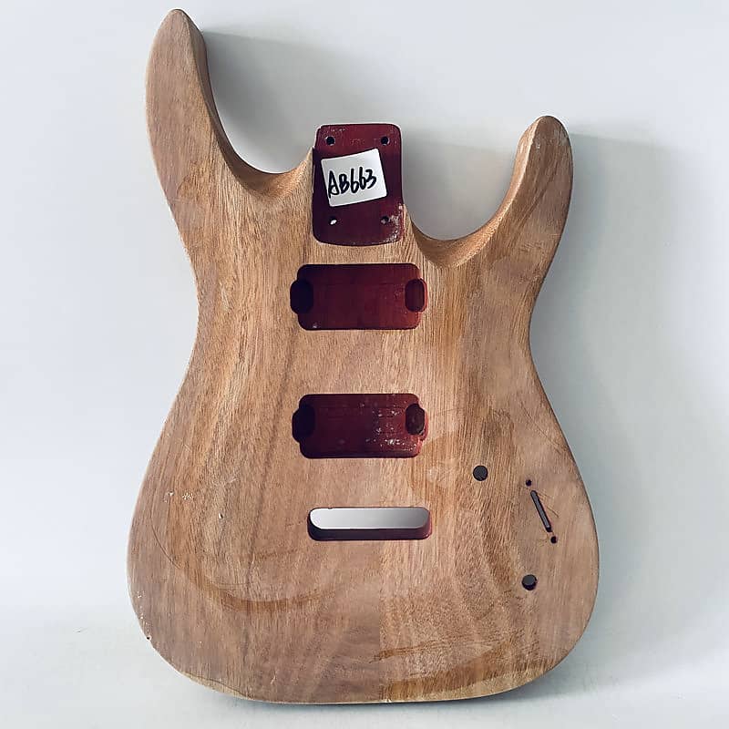 Mahogany Wood Double Cutaway Guitar Body | Reverb