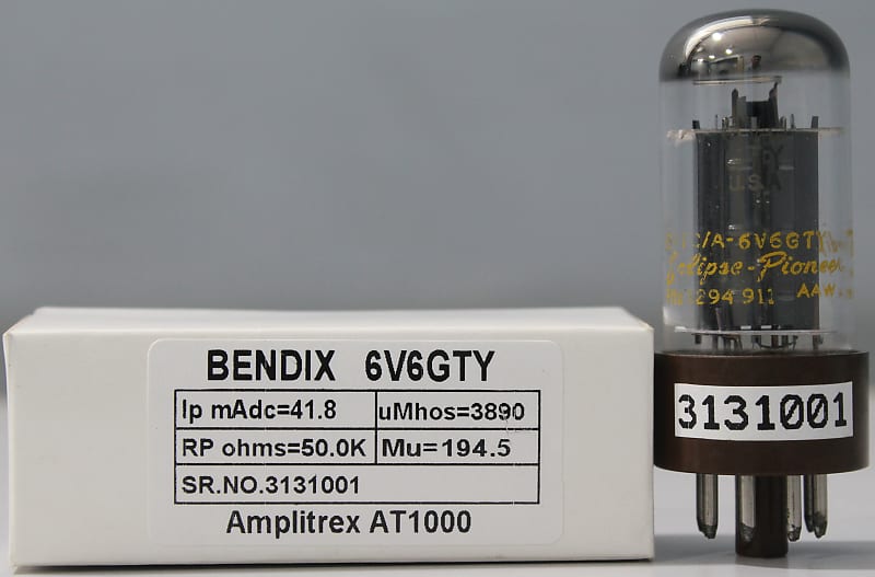 6V6GTY Bendix 1950's brown base Amplitrex tested | Reverb