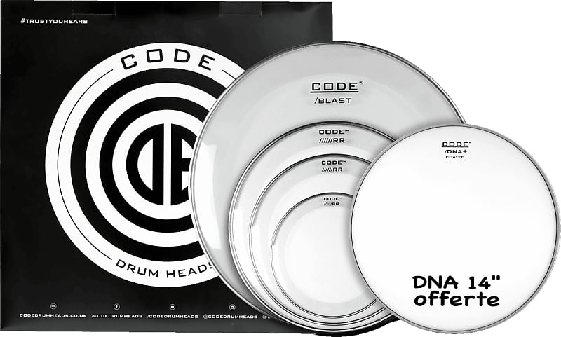Code Drumheads FPRRCLRF - Tom full pack reso ring clear | Reverb