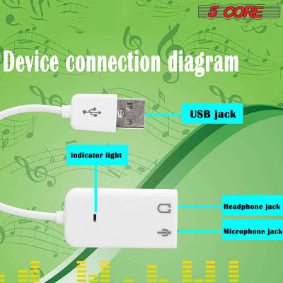 External USB 2.0 3D Virtual 7.1 Channel Audio Sound Card | Reverb