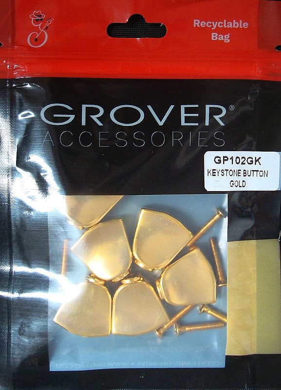 GP102GK Genuine Grover Replacement Keystone Buttons, Gold | Reverb