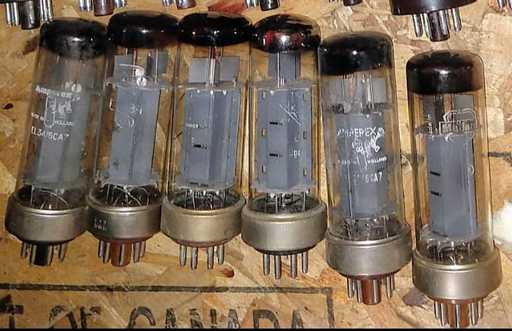 6 pcs Amperex Mullard xf1 Metal base El34 el-34 6ca7 power | Reverb