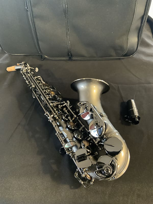 Dakota Custom Curved Soprano Saxophone Gray Onyx Sax with | Reverb