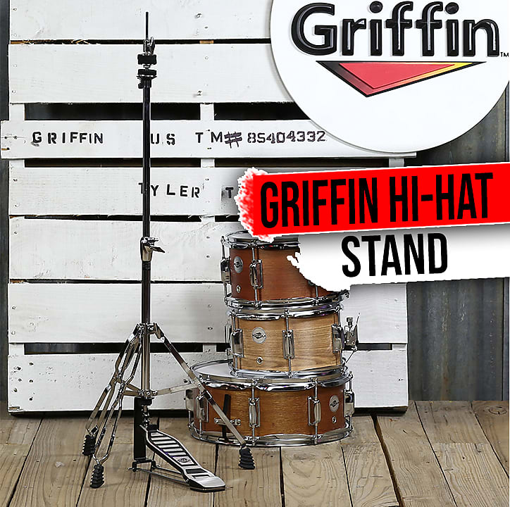 GRIFFIN Hi-Hat Stand | HiHat Cymbal Hardware Drum Pedal | Reverb