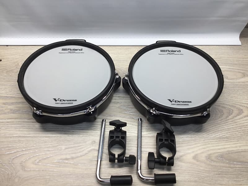 Set of 2 Roland PDX-100 10" V-Pads w/ Roland MDH-6U Rack | Reverb