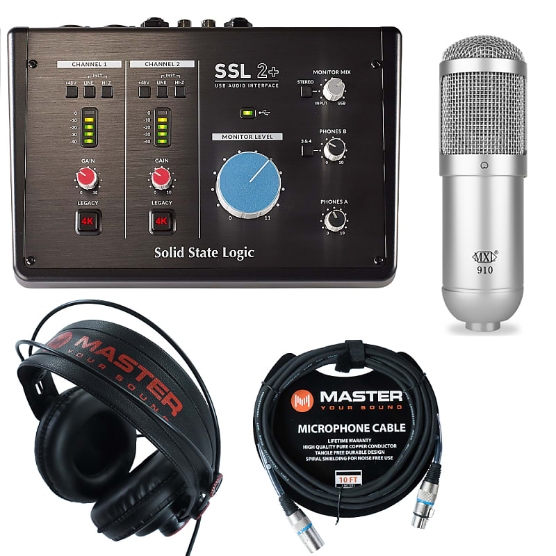 Home Recording Podcasting SSL-2 Plus Audio Interface + Mic + | Reverb