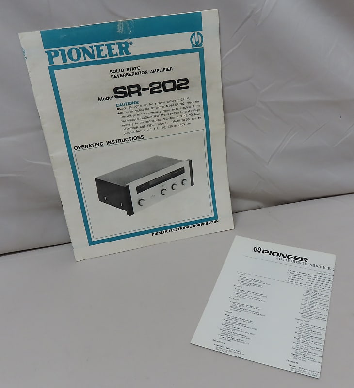 Vintage Original Pioneer SR-202 Reverb Amplifier Owners | Reverb