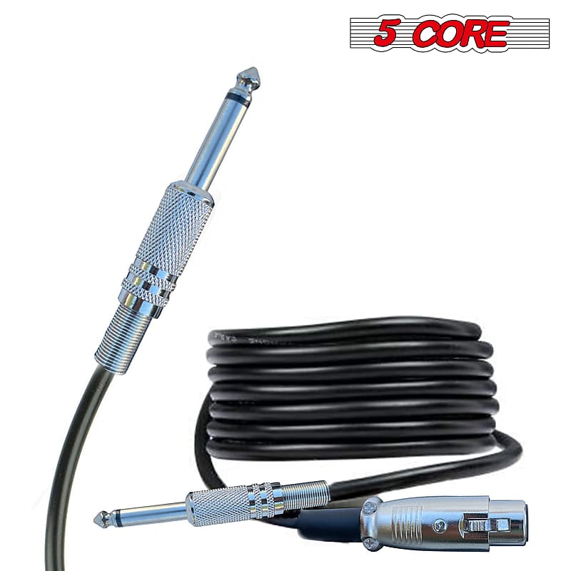 5Core Microphone Cable 6.5M 21.5 feet Female XLR to 1/4 P-38 | Reverb