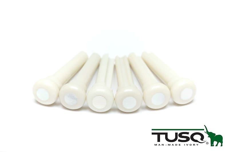 Graph Tech Tusq Presentation Style Bridge Pins, White with | Reverb