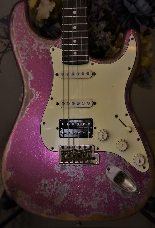 American Fender Stratocaster Heavy Relic Nitro Custom Pink | Reverb