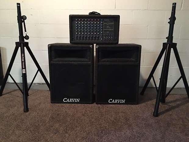 CARVIN MX842 8 CHANNEL POWERED MIXER W/ 12" SPEAKERS AND | Reverb