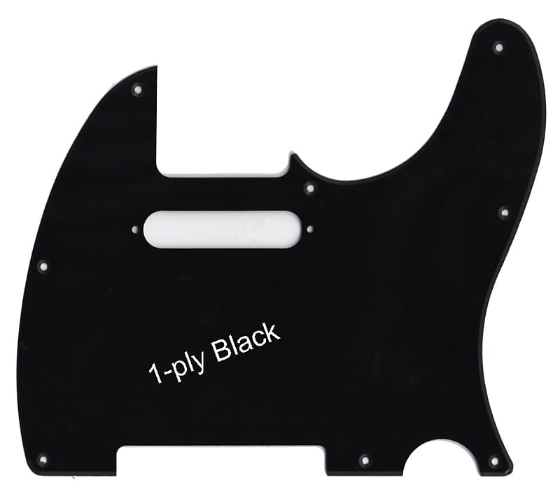 Fox Guitars 1-ply Black Tele 8 hole electric guitar pickguard | Reverb