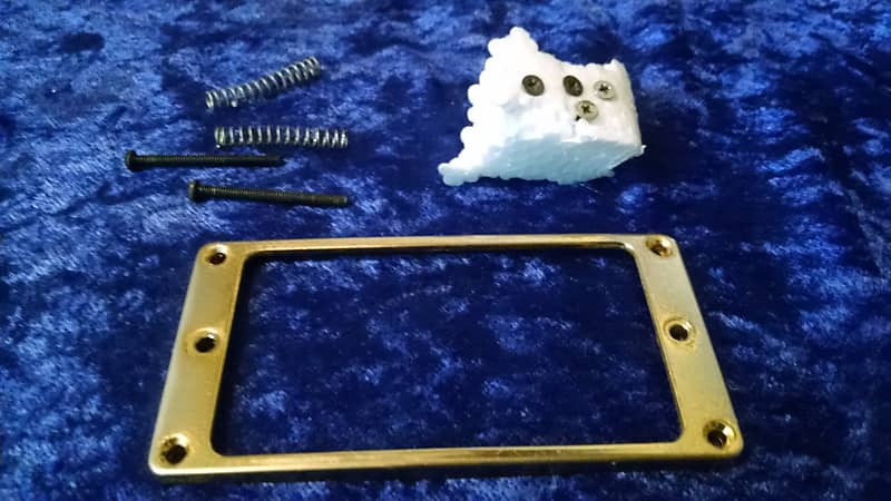 1990s Ibanez metal pickup ring gold w/hardware worn | Reverb