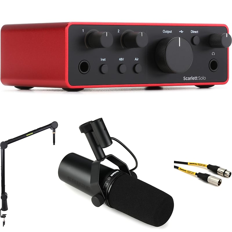 Focusrite Scarlett Solo 4th Gen USB Audio Interface and Shure | Reverb