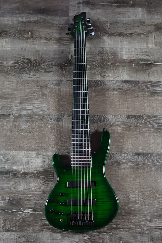 AIO Wolf S11-7 7-String Left Handed Bass - Green Burst 001 | Reverb