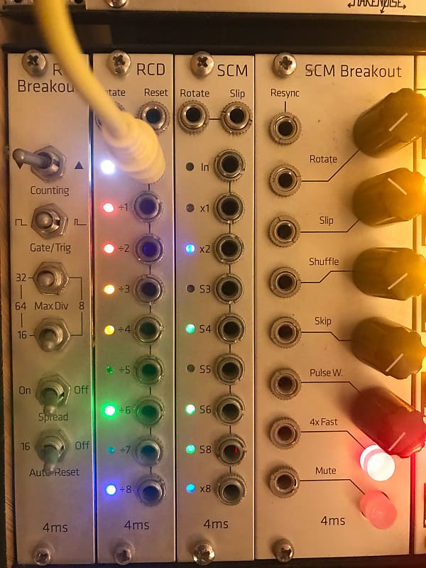 4MS RCD Rotating Clock Divider + Breakout - Greyscale | Reverb