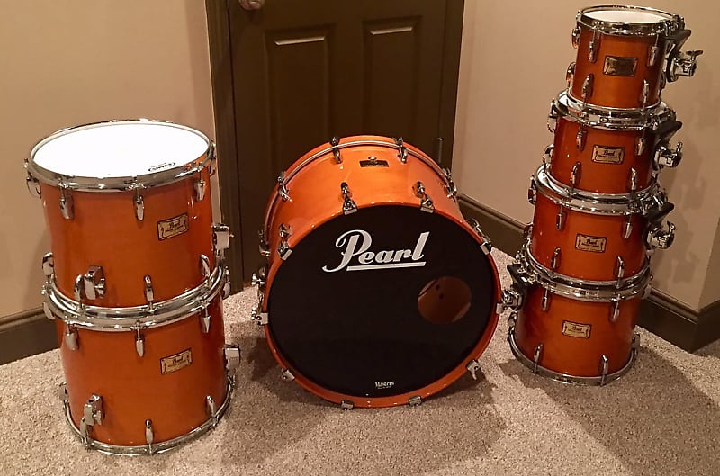 Pearl Masters Custom Maple 1995 Liquid Amber | Reverb
