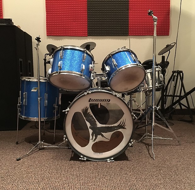 Ludwig 1969 Sparkle Blue 5-Piece Kit w/ Hardware | Reverb