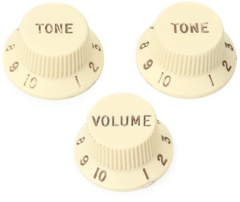 Fender Road Worn Strat Knobs - Aged White (2-pack) Bundle | Reverb