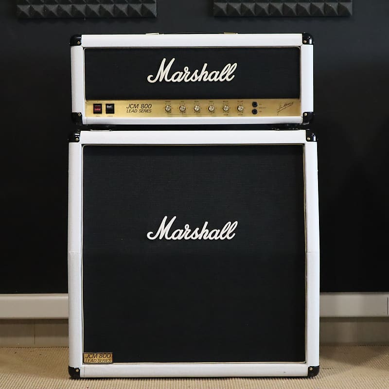 82’ Marshall JCM 800 2203 WHITE! *NEW TUBES* + 1982A Cab | Reverb