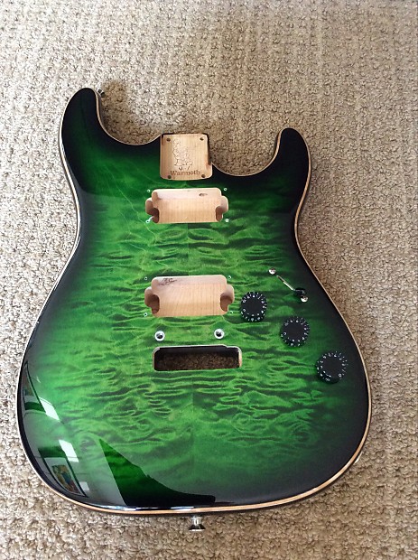Warmoth Stratocaster Body 2014 Green Burst | Reverb