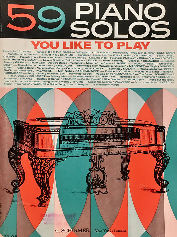 (Vintage Book) 59 Piano Solos You Like to Play | Reverb