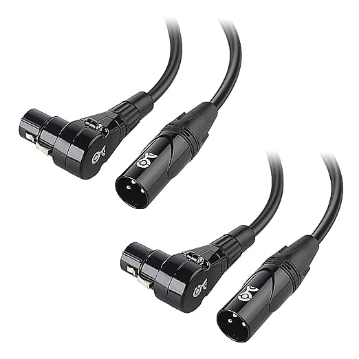 2-Pack Right Angle XLR Cable, XLR Microphone Cable 3 Feet, | Reverb