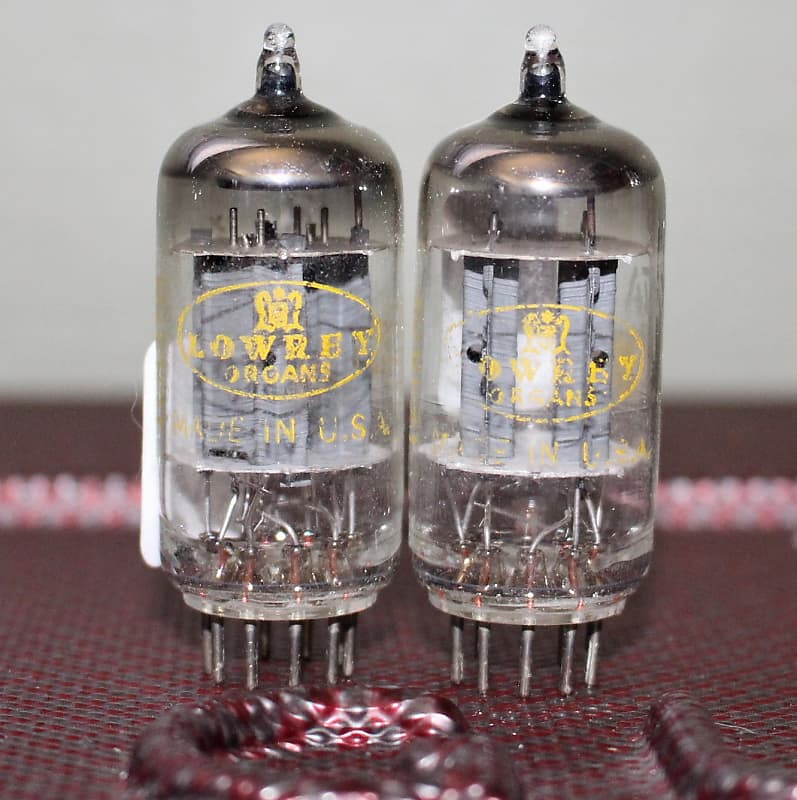 CBS 12AX7 ECC83 PERFECT MATCH PAIR LONG PLATE HALO GETTER | Reverb