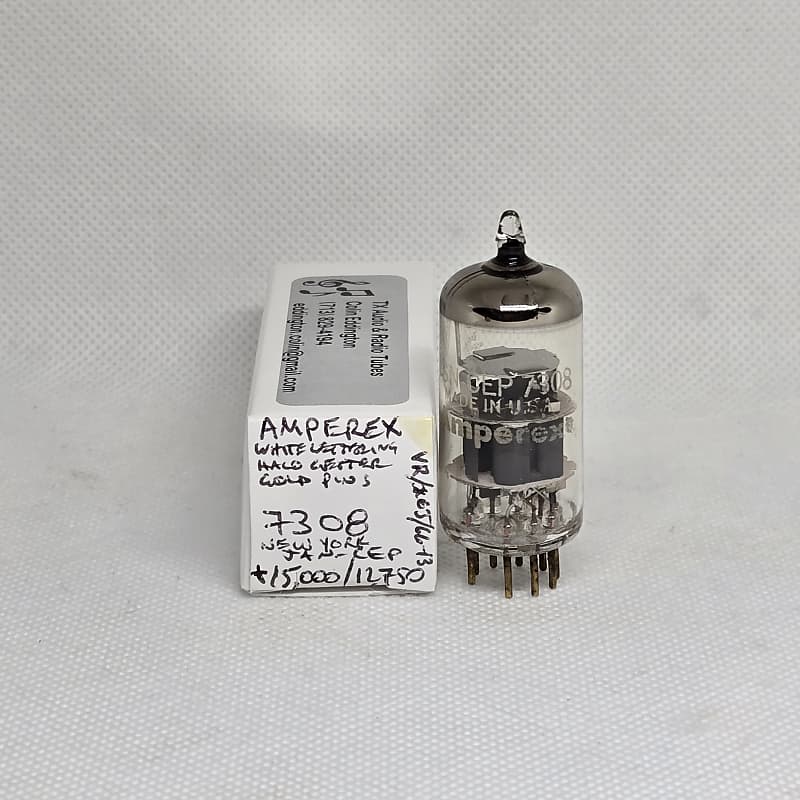 RARE Amperex JAN 7308 Gold Pins Balanced Single NOS 6DJ8 | Reverb