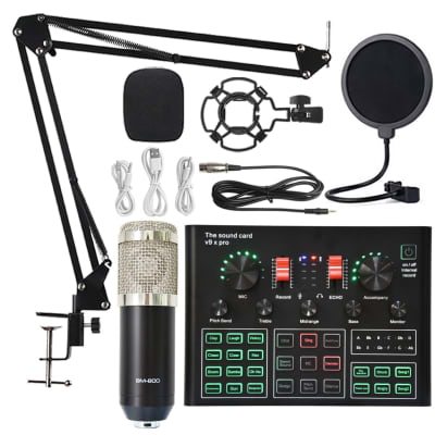 Sound Card Full Set Of Condenser Wireless Microphone Suit | Reverb