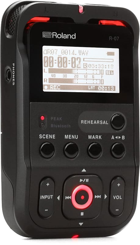 Roland R-07 High-Resolution Handheld Audio Recorder, Black | Reverb