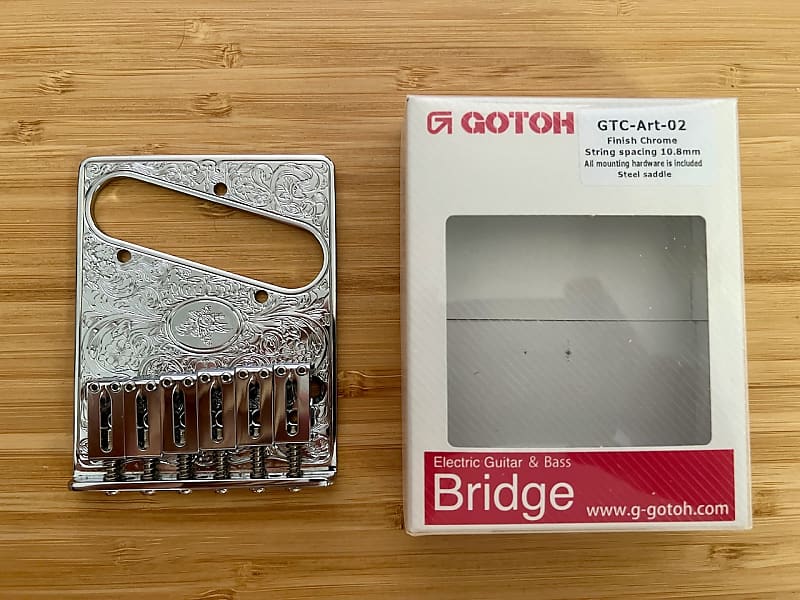 Gotoh GTC-Art-02 Engraved Bridge for Telecaster - CHROME | Reverb