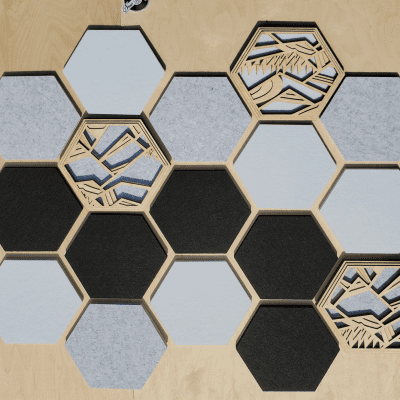 Acoust-Hex - Wood Hexagon Sound Diffuser Acoustic Wall Panel | Reverb