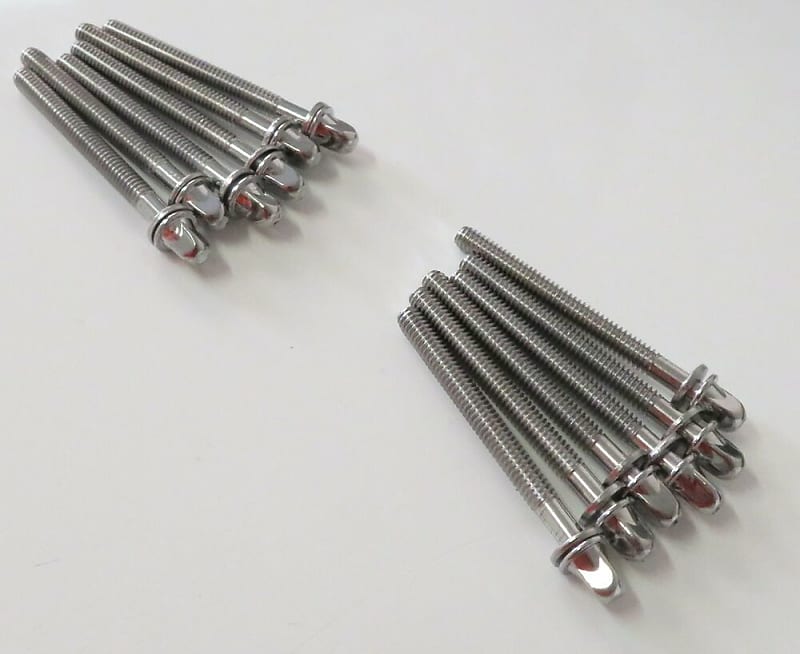 12 NEW TOM SNARE DRUM TENSION RODS 55mm CHROME [2 5/8" Long] | Reverb