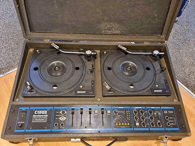 Vintage RARE twin turntables. Built in mixer and Amplifier. | Reverb