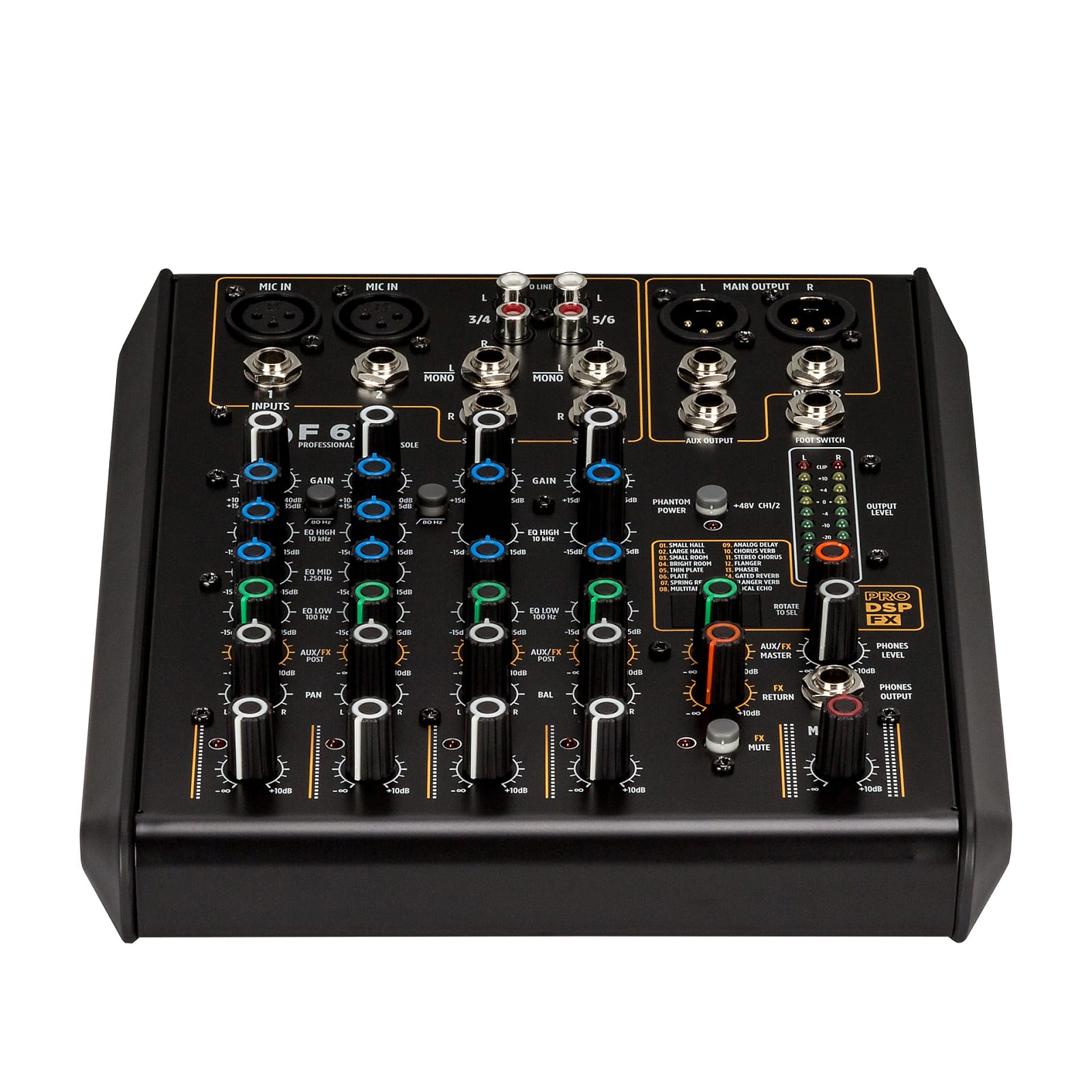 RCF F 6XR 6-Channel USB Mixer with DSP Effects | Reverb