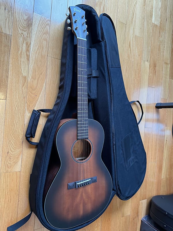 Cort Core PE parlor acoustic electric all solid mahogany | Reverb
