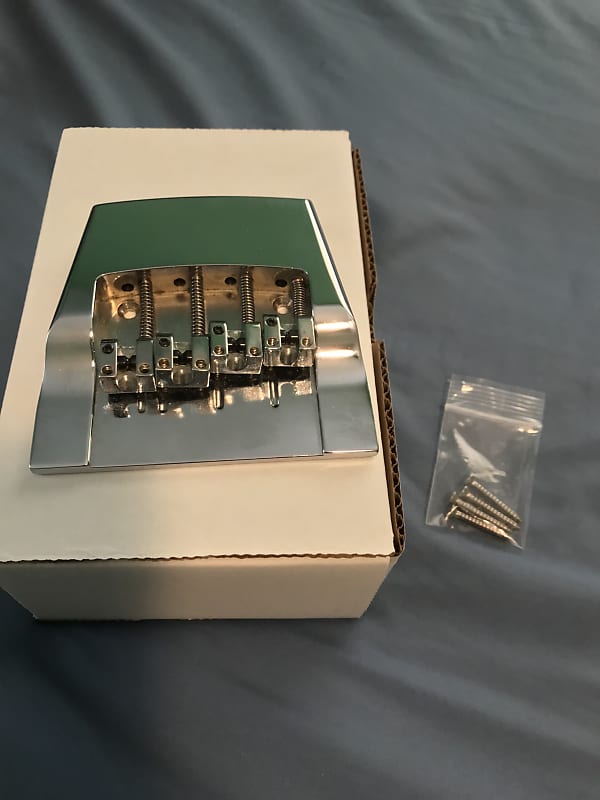 Brass Hipshot 5RK400BC Chrome Bridge for Rickenbacker bass | Reverb