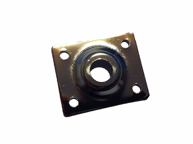 Telecaster style metal square jack socket plates - Chrome | Reverb