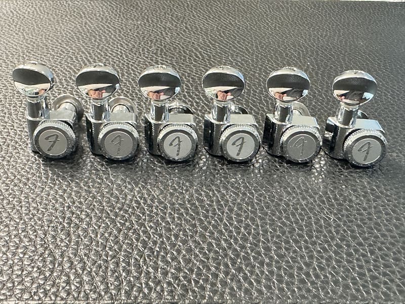 Genuine Fender 2-Pin Locking F Logo Tuners Machines CHROME | Reverb